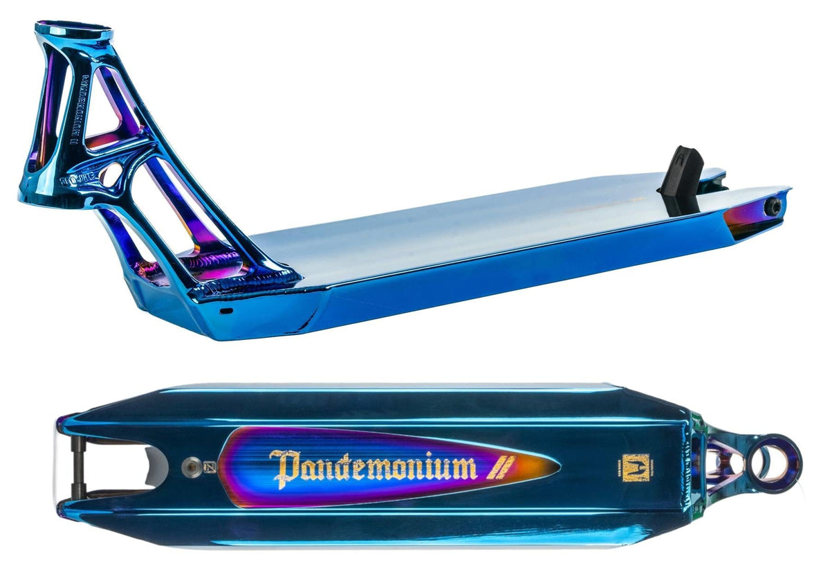 Ethic DTC Pandemonium V2 Scooter Deck Chrome Blue 460mm – Ripped Knees
