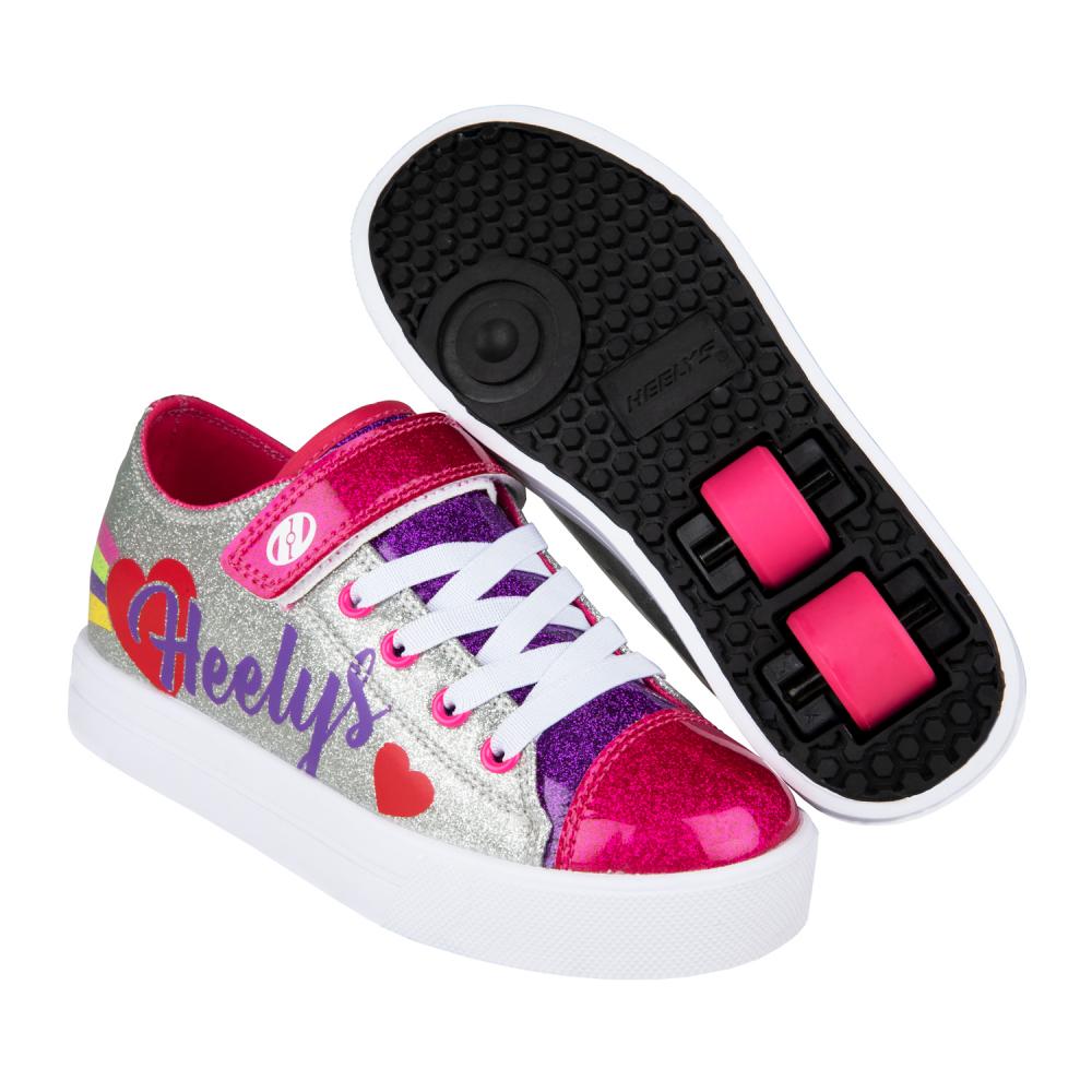 Heelys Snazzy X2 Silver/Rainbow/Heart – Ripped Knees
