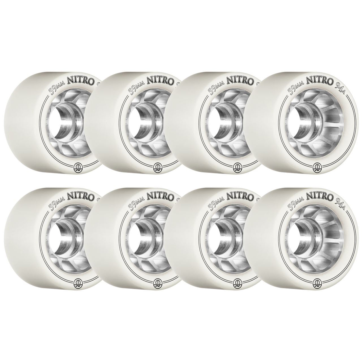Rollerbones Nitro Speed Series Wheels White 59mm 94a - 8 Pack – Ripped ...