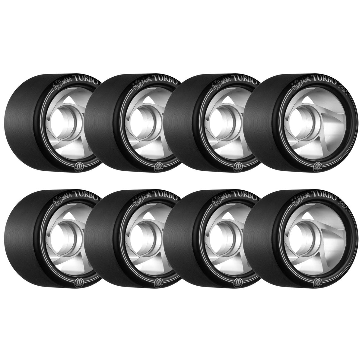 Rollerbones Turbo Hub Aluminium Wheels Black 62mm/94a 8 Pack – Ripped Knees