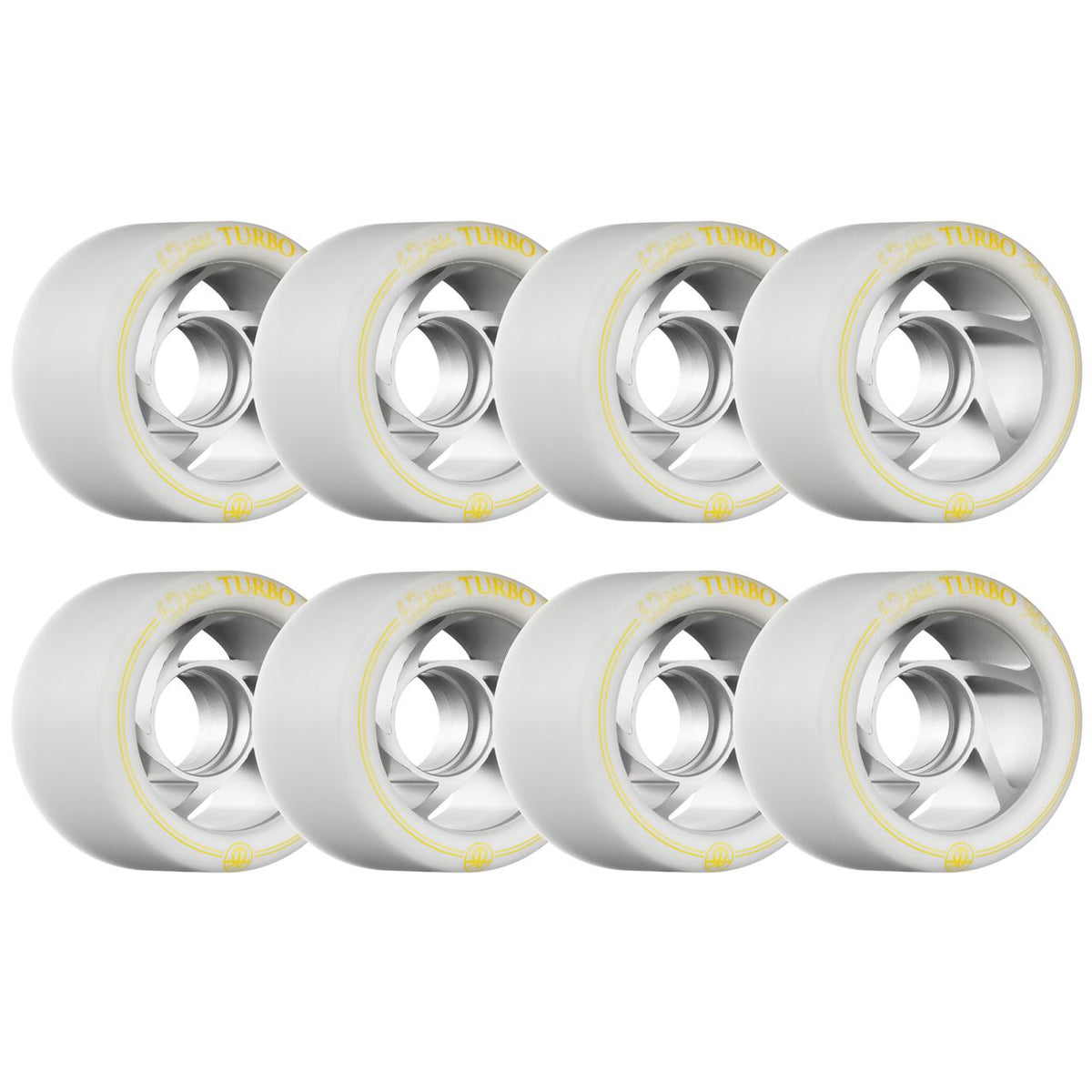Rollerbones Turbo Hub Aluminium Wheels White 62mm/94a 8 Pack – Ripped Knees