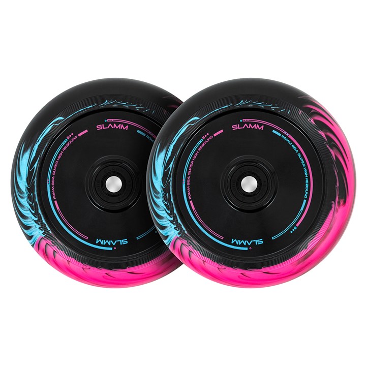 Slamm Swirl Hollow Core Wheels Black/Blue/Pink Pair – Ripped Knees