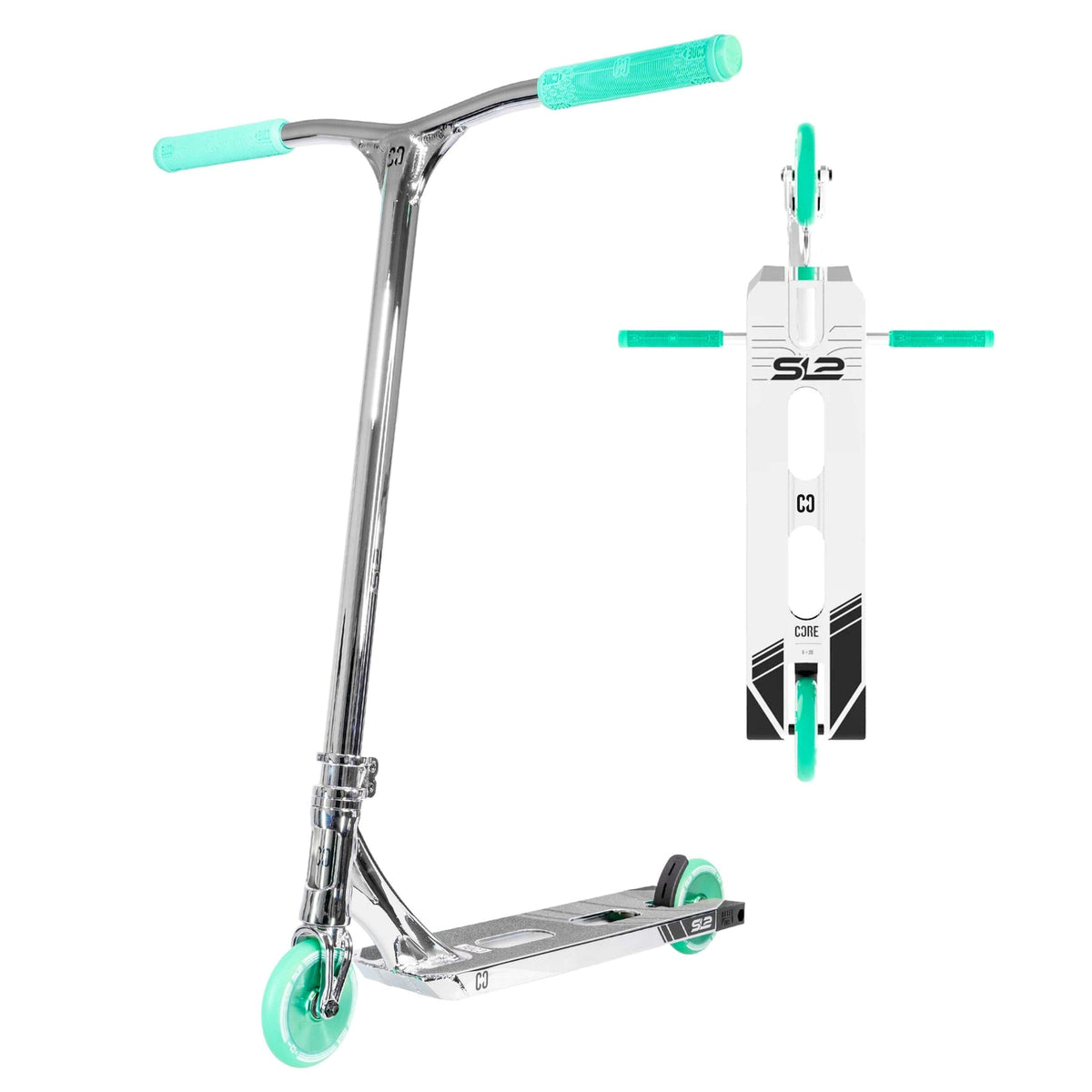 CORE SL2 Pro Stunt Scooter Chrome/Teal, core sl2 scooter black, core ...
