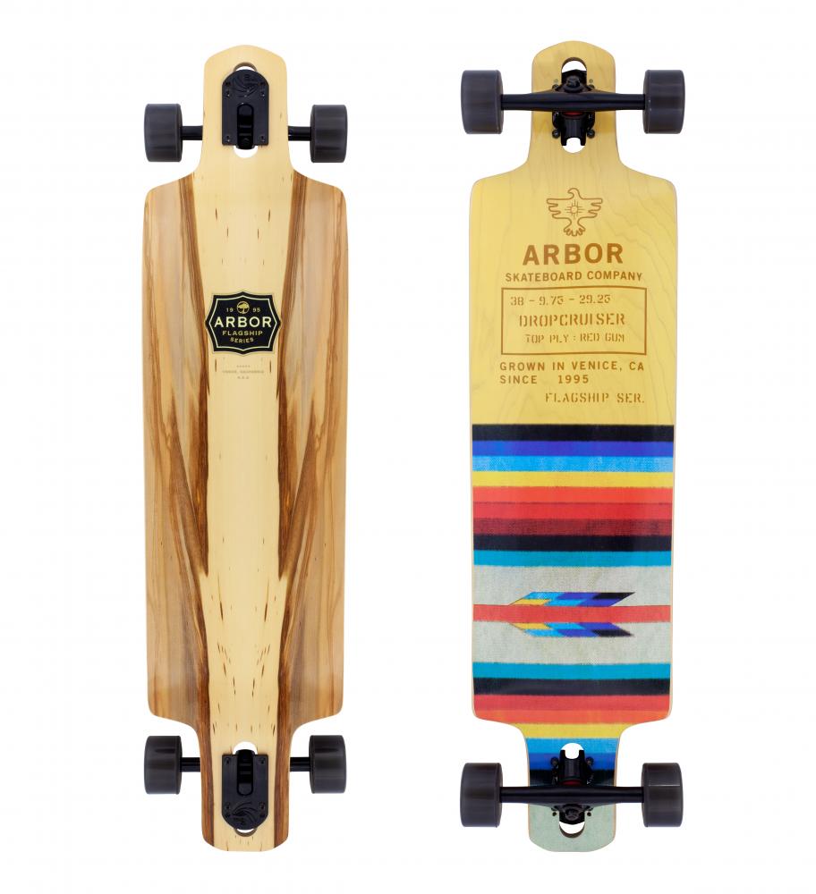 Arbor Flagship Drop Cruiser Skateboard 38" Multi Black – Ripped Knees