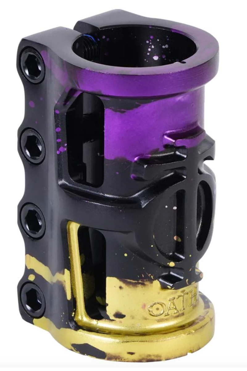 Oath Cage V2 SCS Scooter Clamp Black Purple Yellow Titanium – Ripped Knees