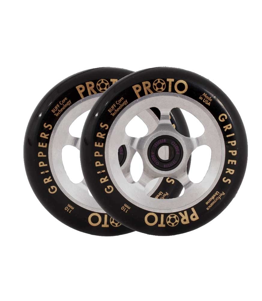 Proto Gripper Pro Scooter Wheels 110mm Black/Raw – Ripped Knees