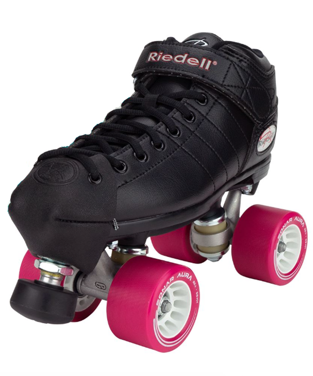 Riedell R3 Roller Derby Skates Black Aura Fuchsia 88a Medium – Ripped Knees