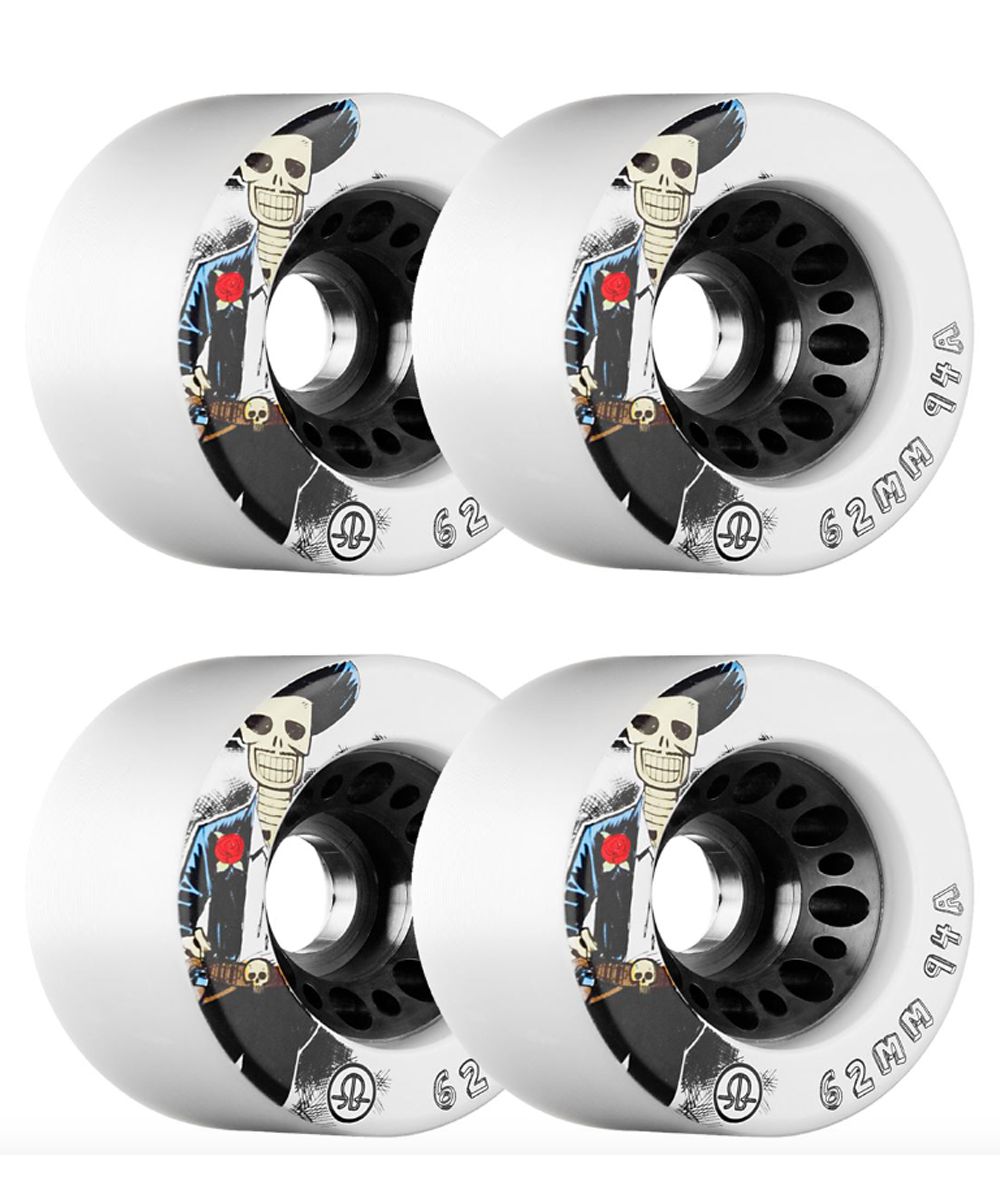 Rollerbones Day of the Dead Speed Series Wheels White 62mm 94a – Ripped ...