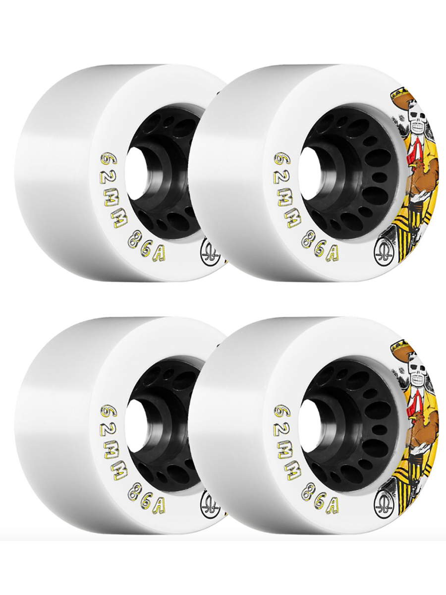 Rollerbones Day of the Dead Speed Series Wheels White 62mm 92a – Ripped ...